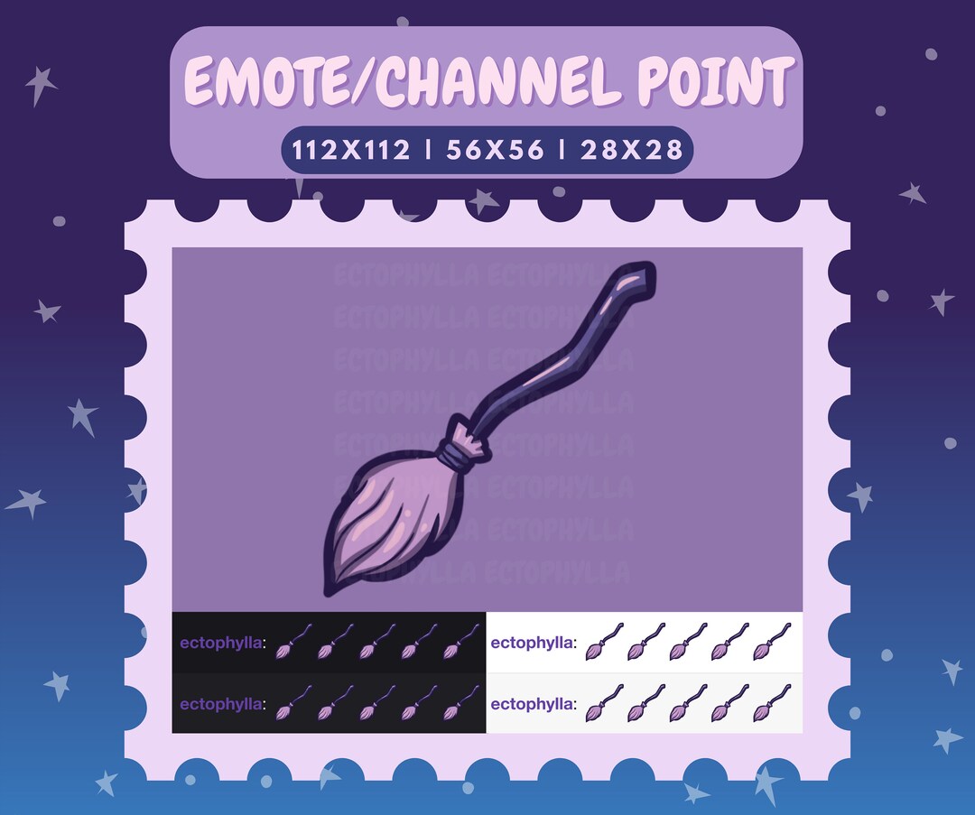 Witchy Broom Emote, Channel Point Icon | Twitch, Discord, Youtube ...