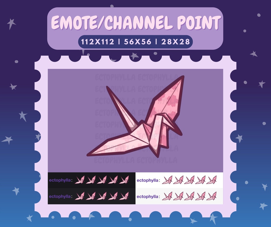 Paper Crane Channel Point Icon/emote | Origami, Sakura, Japanese ...