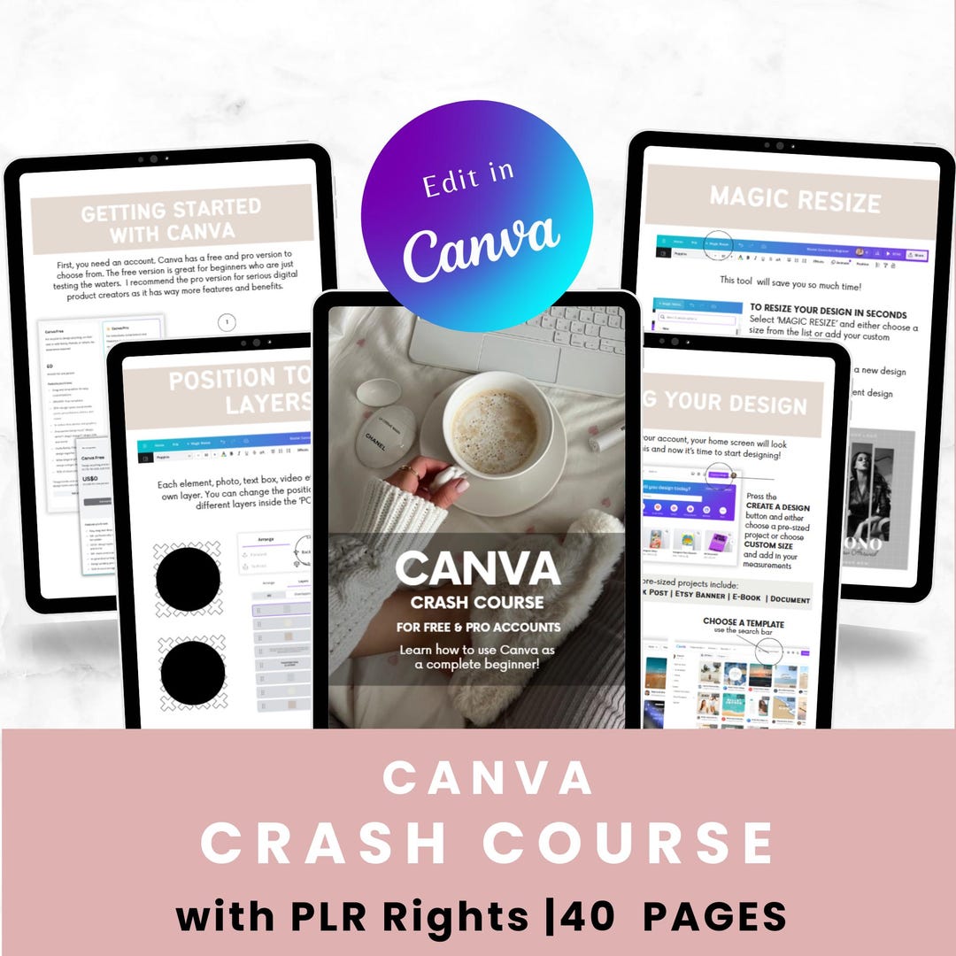 Canva Beginner Crash Course,canva PLR Training,canva Tutorial Free ...