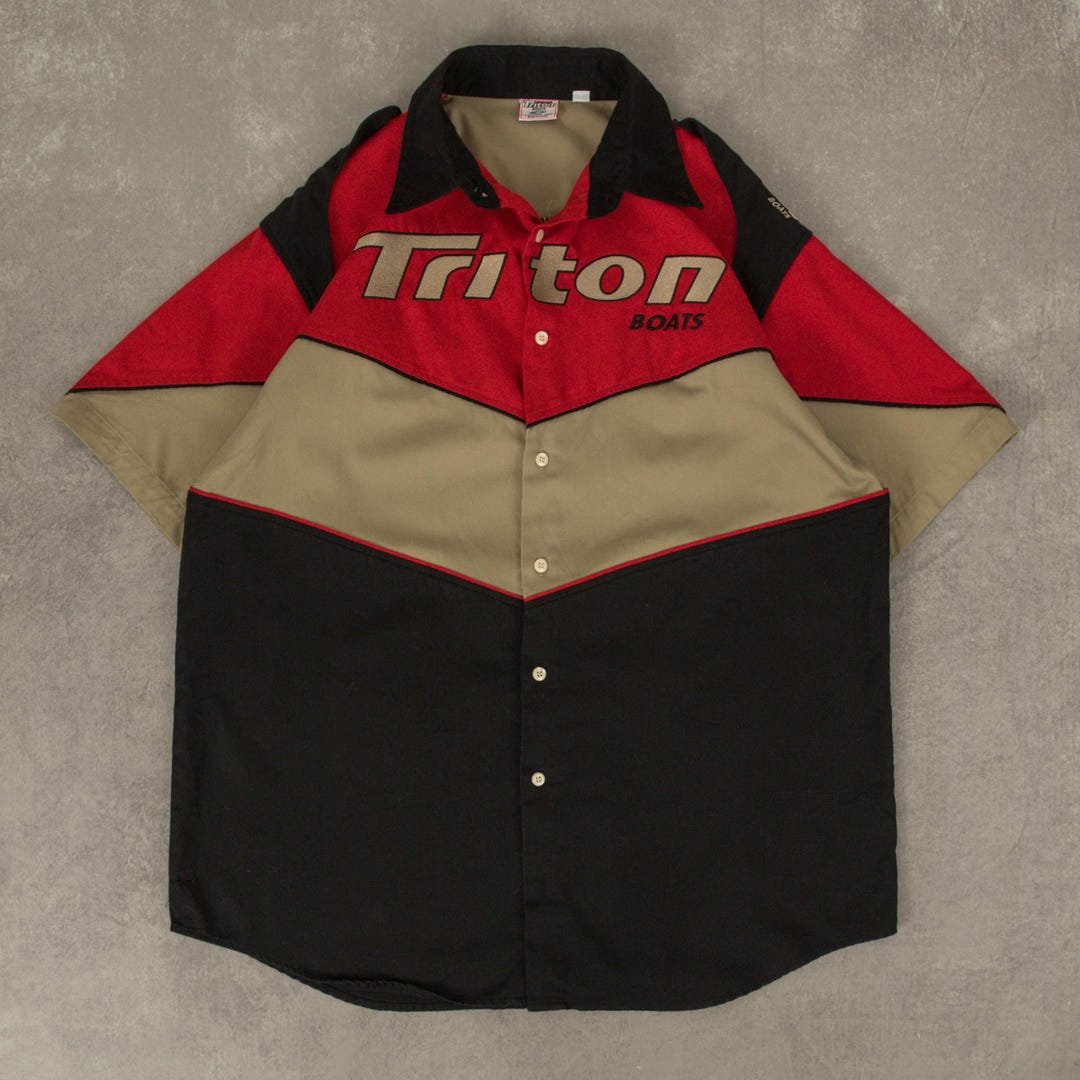Vintage Triton Boats Short Sleeve Shirt Large Black - Etsy