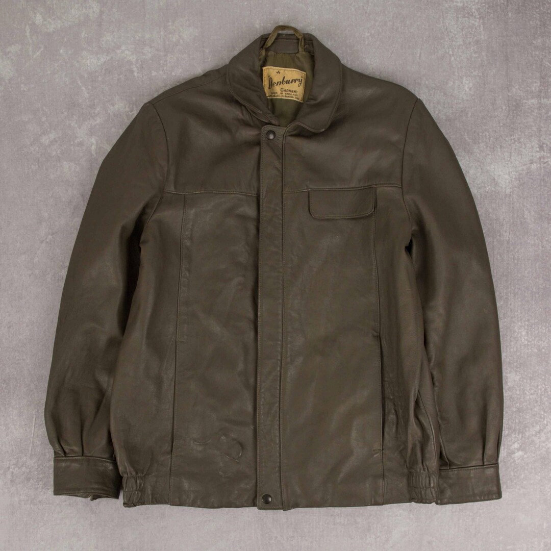 Vintage 60s Leather Jacket L Made in United Kingdom Womens Brown ...