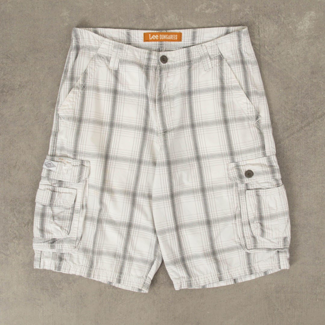 Vintage Lee Checked Cargo Shorts W30 White - Etsy