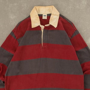 Vintage Striped Relaxed Rugby Top Large Red - Etsy