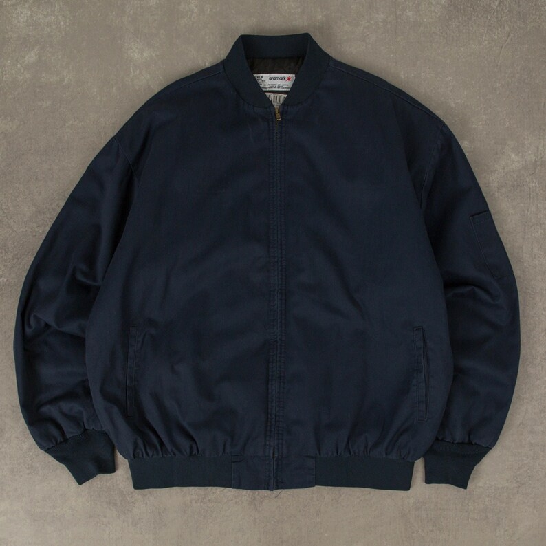 Vintage Workwear Bomber Jacket XXL Blue - Etsy