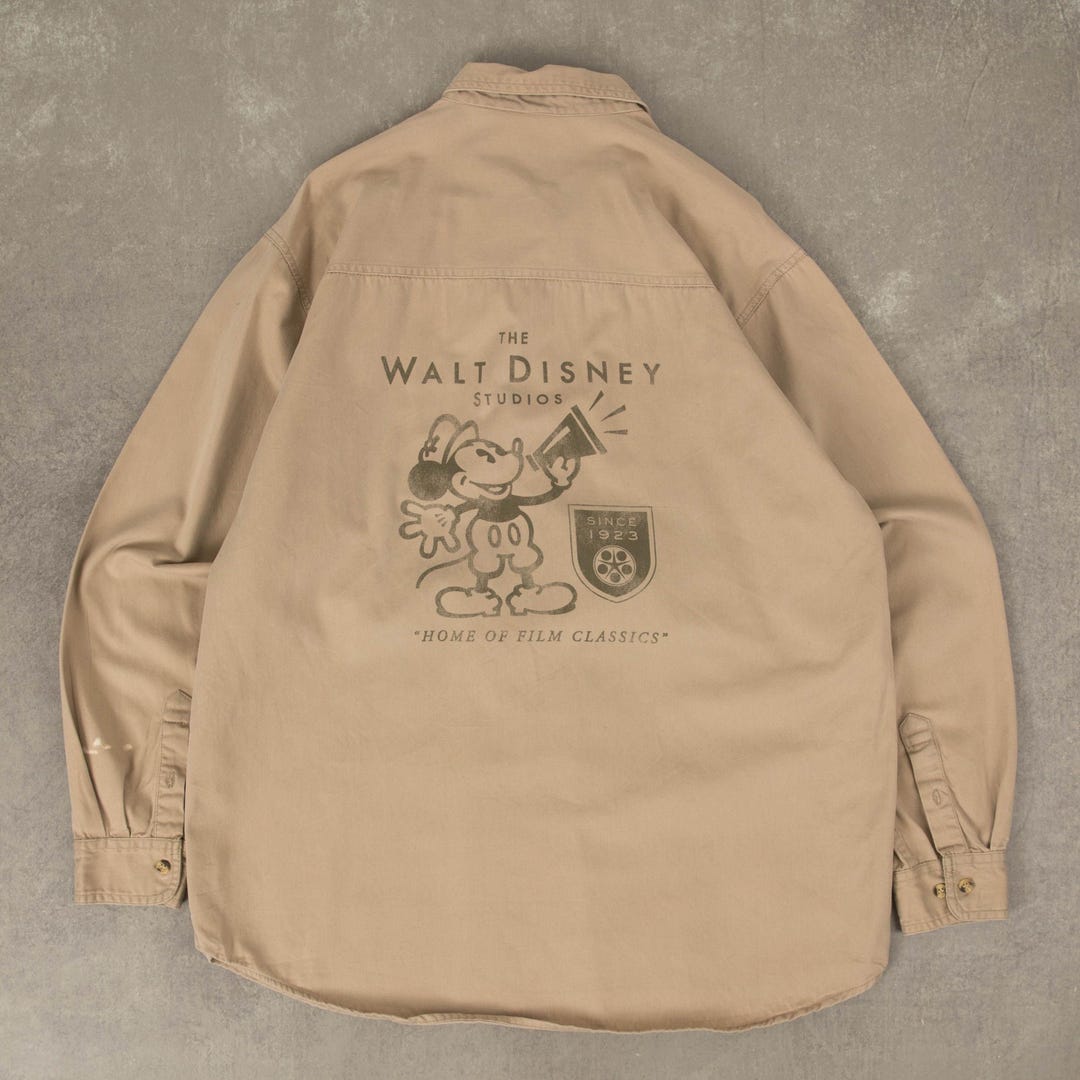 Vintage Walt Disney Studios Workwear Shirt Medium Beige - Etsy