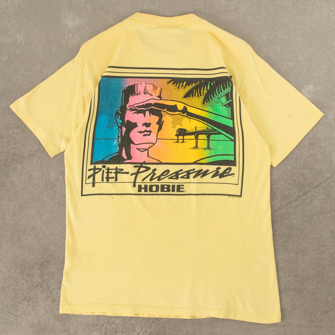 Vintage 1987 Pier Pressure Single Stitch T-shirt USA Made Small Yellow ...