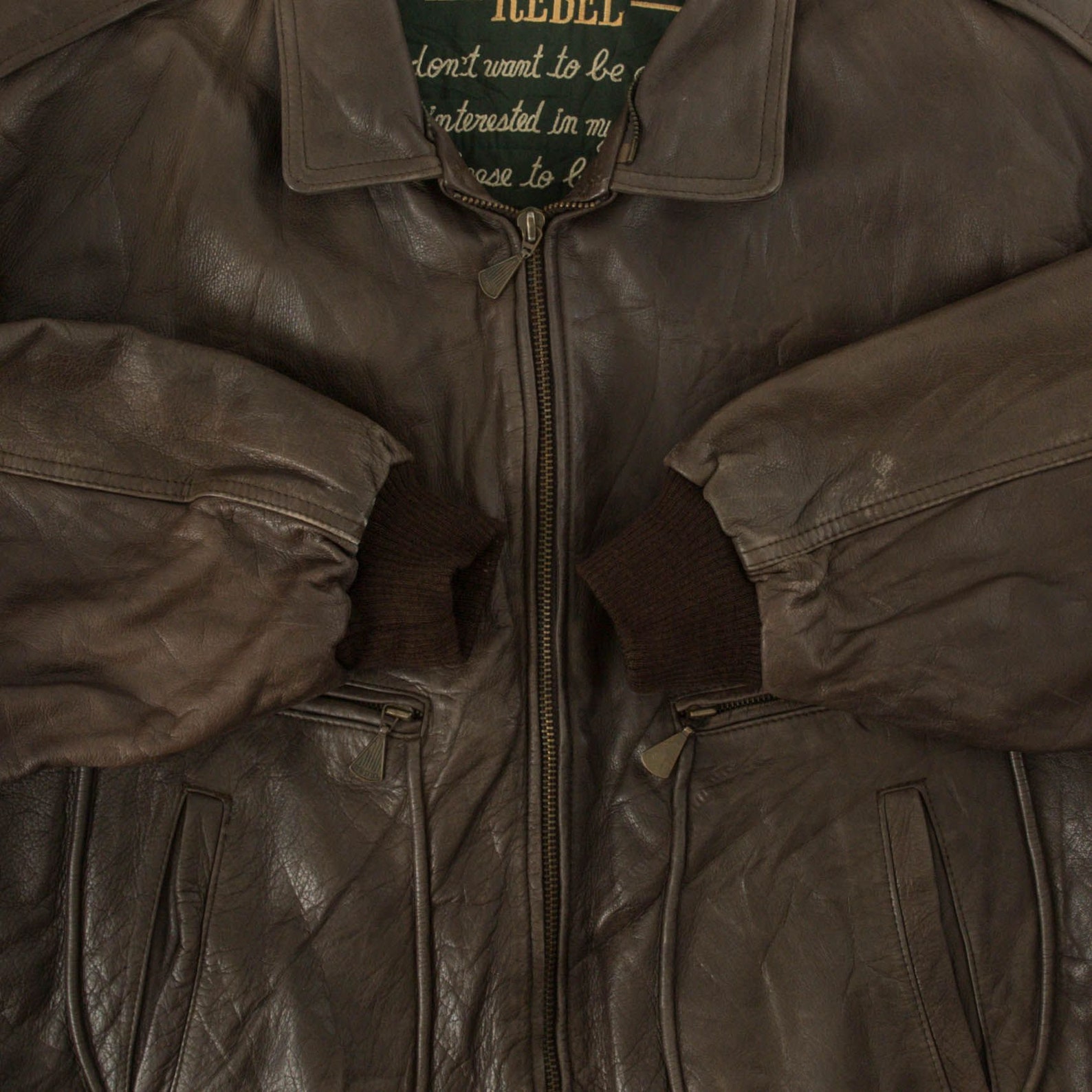 Vintage 1990s A-2 Leather Flight Jacket XXL Brown - Etsy