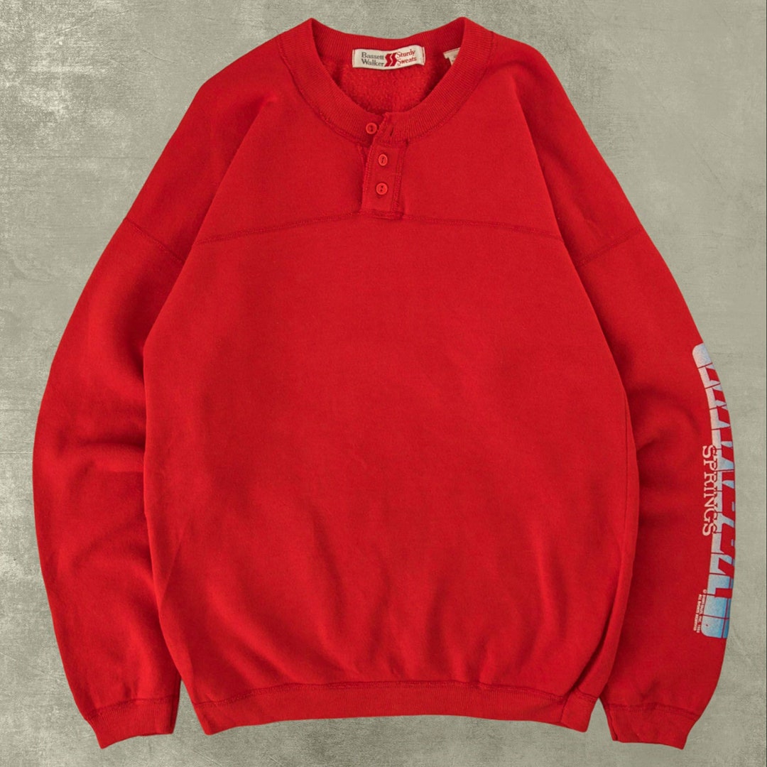 Vintage Bassett Walker 1988 Oversized Button Sweatshirt Graphic Logo ...