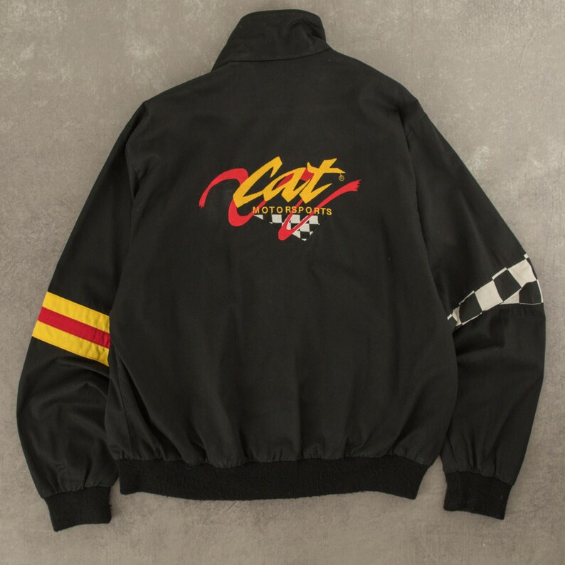 Vintage 1980s Cat Motorsport Racing Jacket USA Made Large Black - Etsy