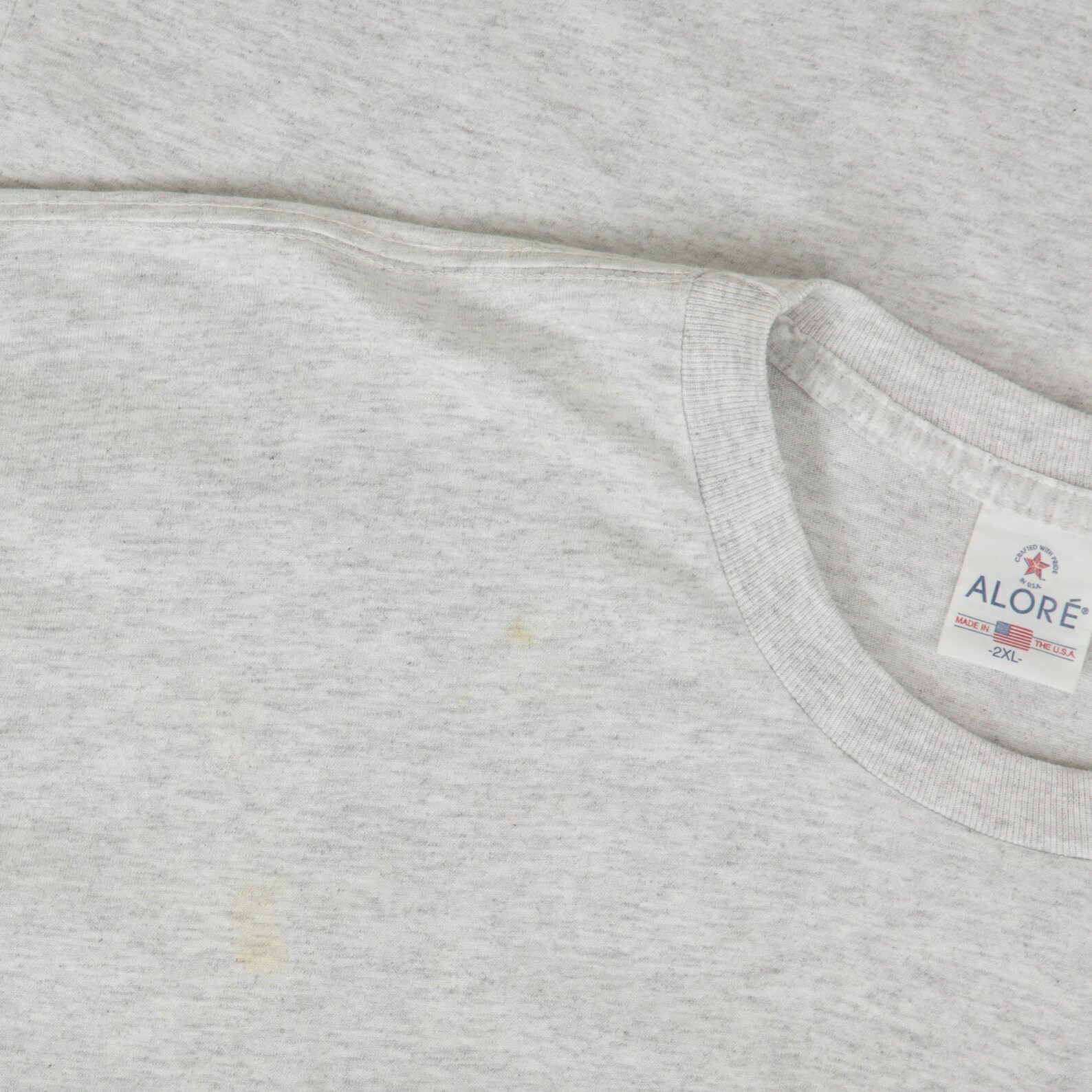 Vintage Alore 90s Undone Back Print Graphic T-shirt XL Mens Light Grey ...