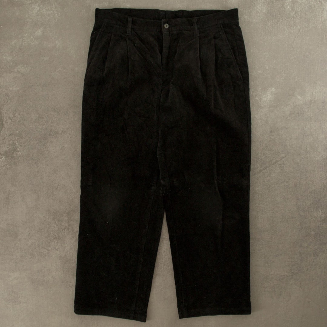 Vintage Jumbo Cord Trousers W34 L26 Black - Etsy