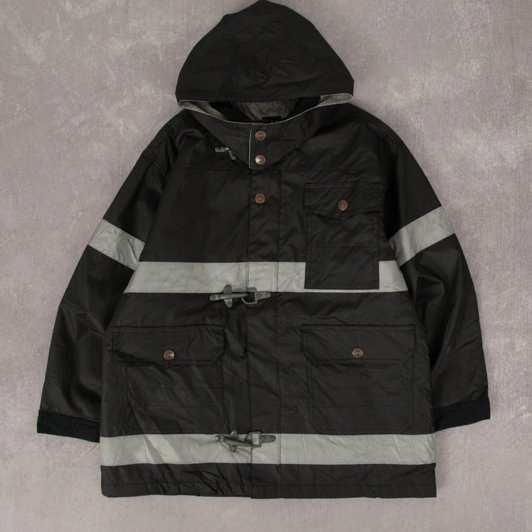 Vintage Gap Hooded Fireman Clasp Jacket X-S Men's Grey Workwear - Etsy