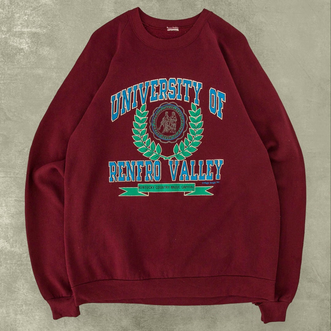 Vintage Renfro Valley University Raglan Sweatshirt Graphic Logo Medium ...