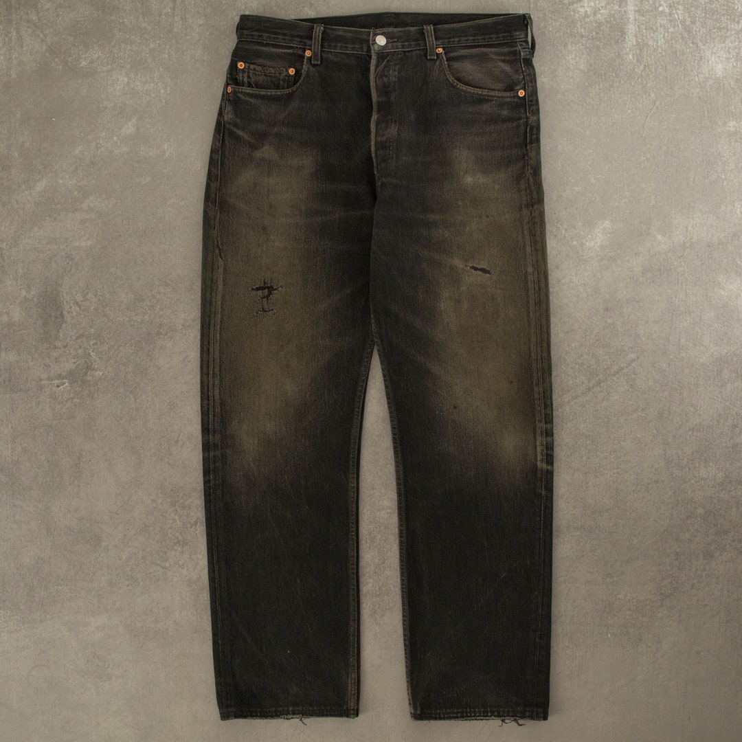 Vintage 1999 Levi's 501 Distressed Fader Jeans W36 L31 Black - Etsy