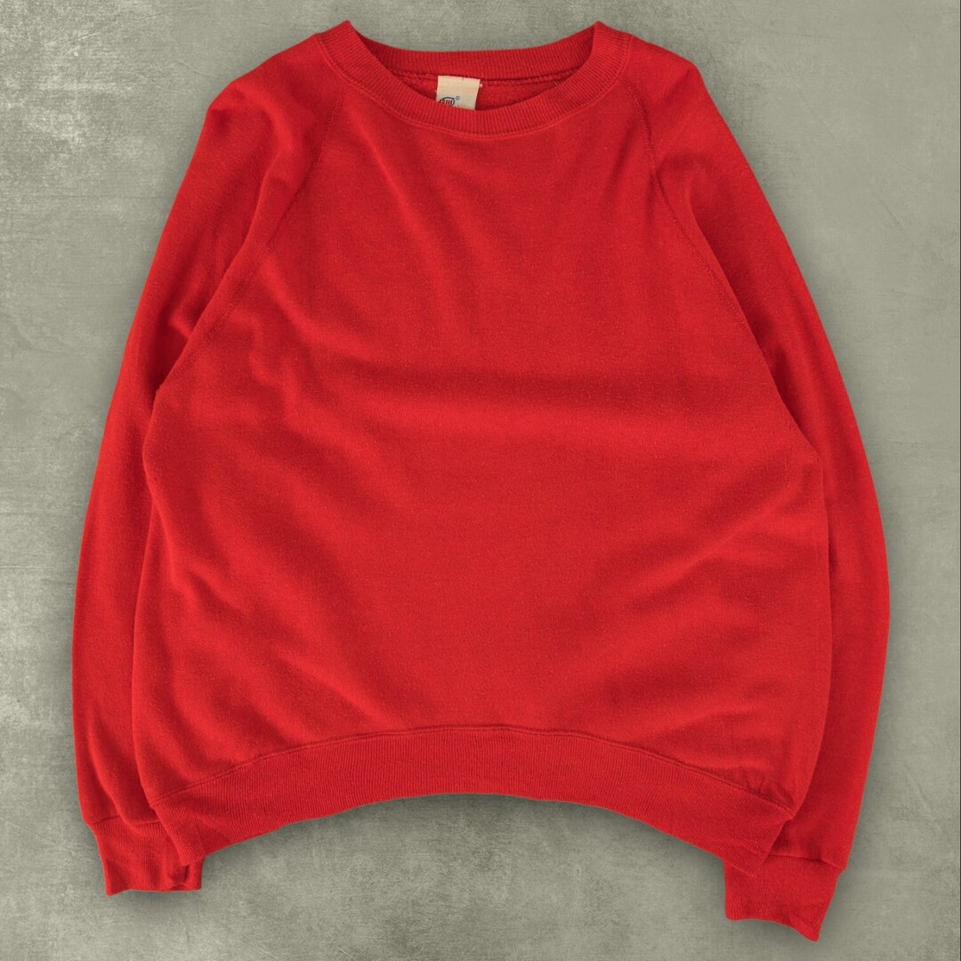 Vintage Bassett Walker 80's Raglan Sweatshirt Large Red Jumper - Etsy