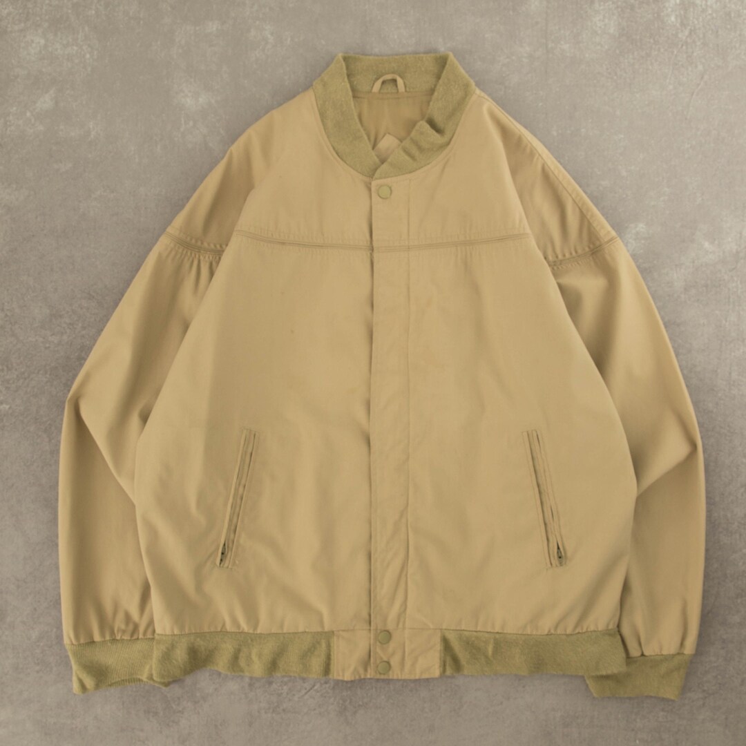 Vintage 1990s Bomber Jacket Large Beige - Etsy