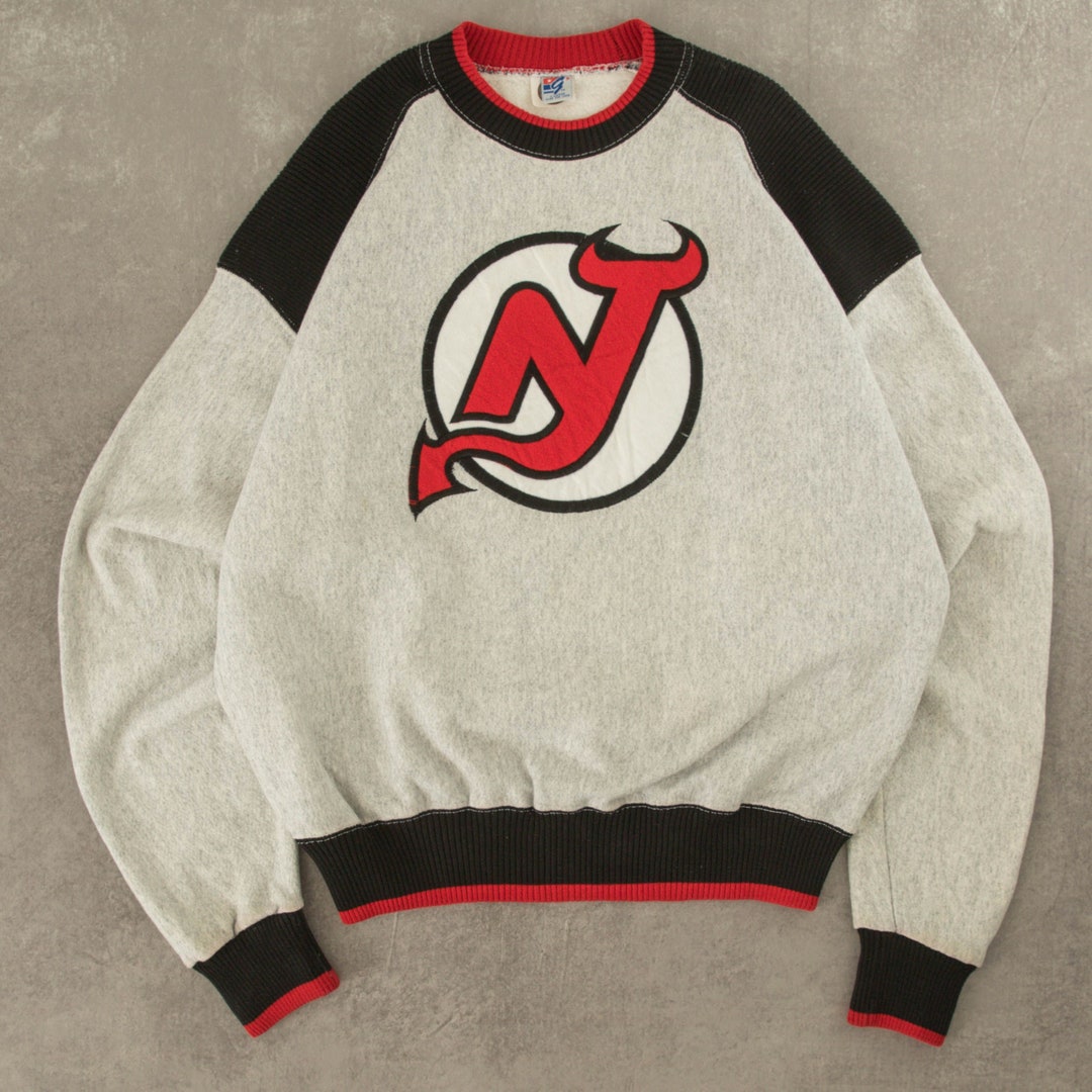 Vintage 1990s New Jersey Devils Sweatshirt USA Made XL Grey - Etsy