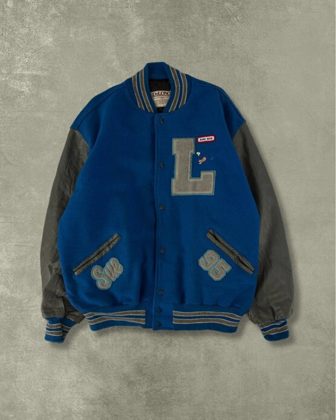 Vintage 1995 Delong Letterman Leather Varsity College Jacket XXL Blue ...