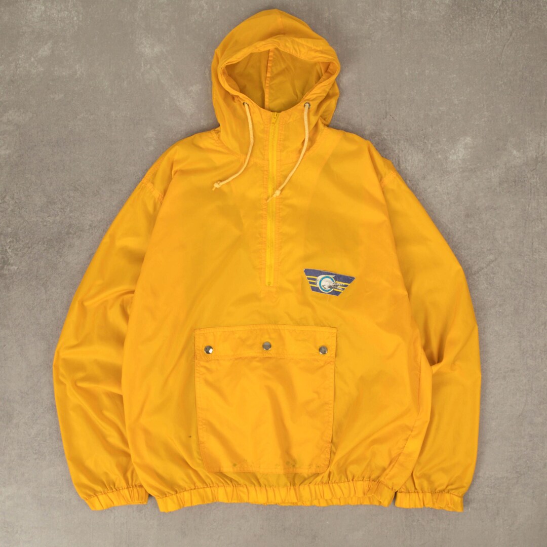 Vintage 1990s Izod Lacoste Hooded Rain Jacket Large Yellow - Etsy