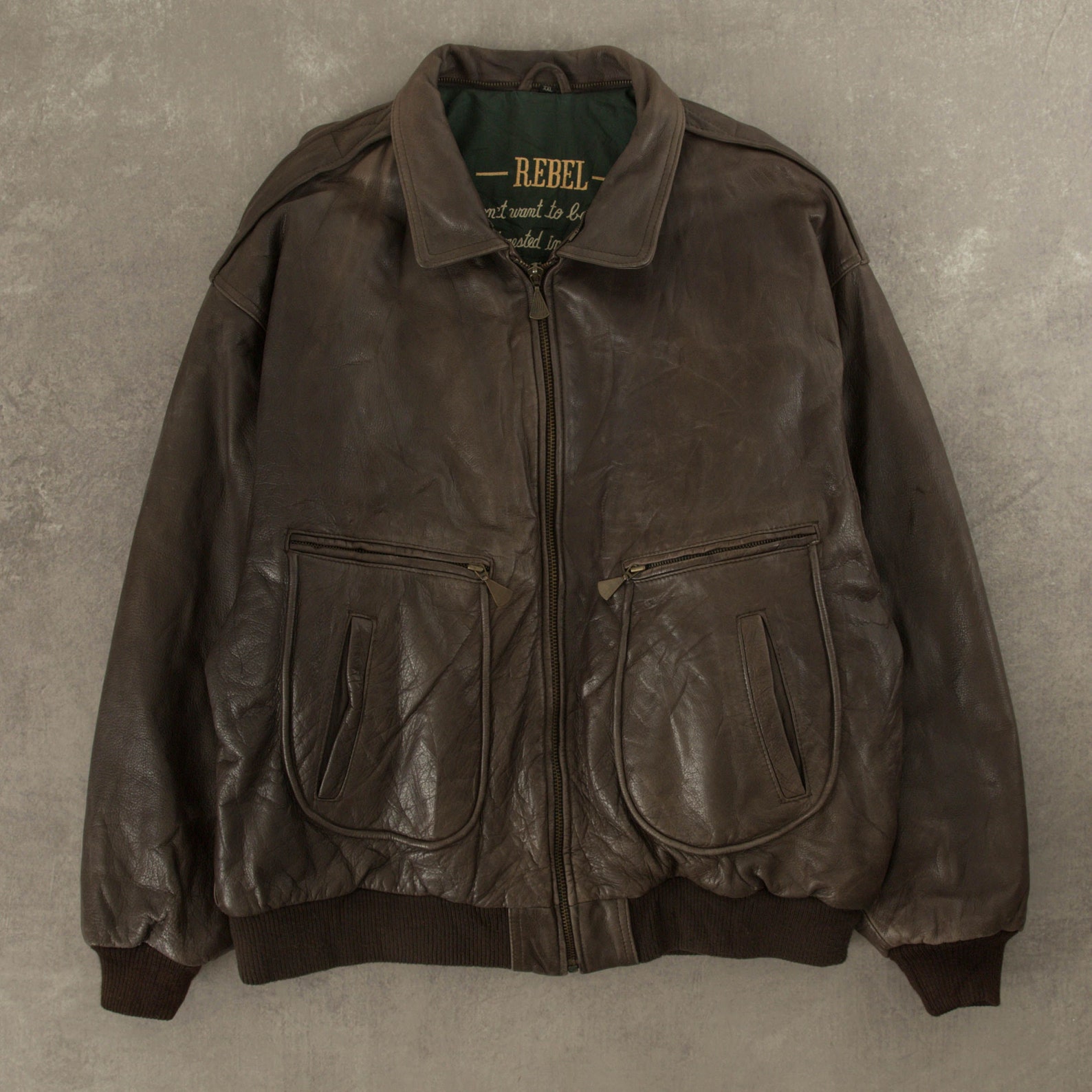 Vintage 1990s A-2 Leather Flight Jacket XXL Brown - Etsy