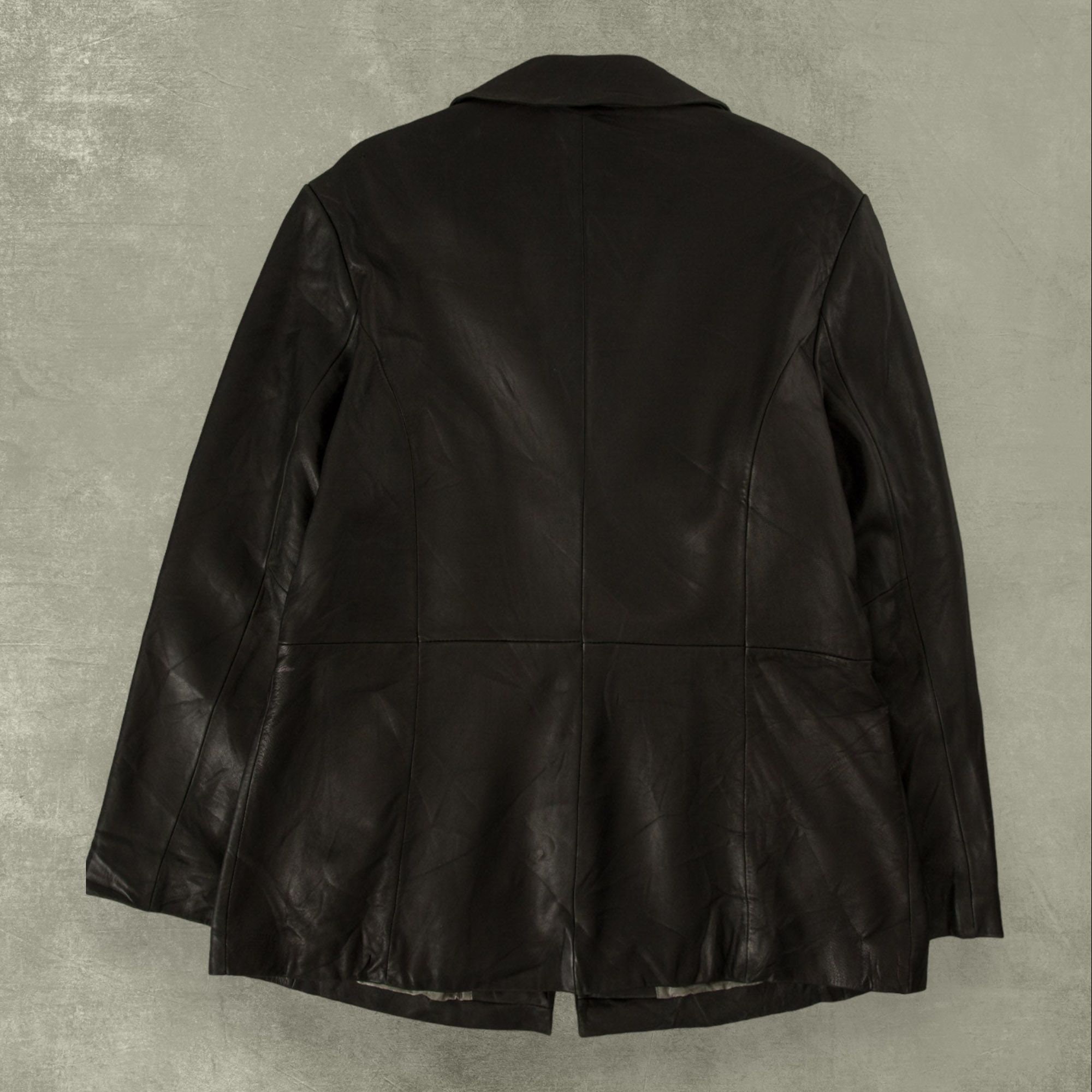 Vintage Leather Jacket Graphic Logo Large Black - Etsy