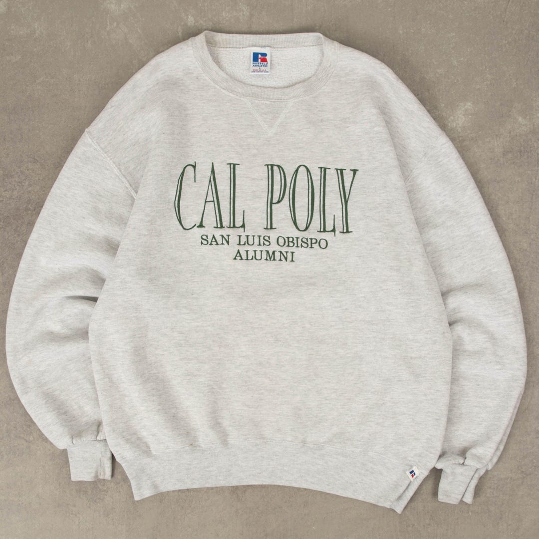Vintage 1990s Russell Athletic Cal Poly Sweatshirt Large Grey - Etsy