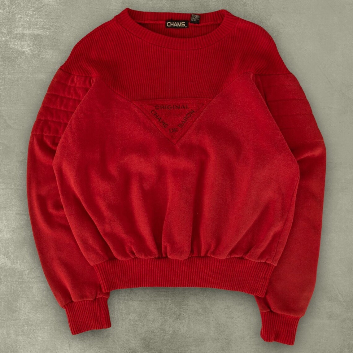 Vintage Chams Ribbed Sweatshirt Medium Red Jumper Graphic Logo - Etsy