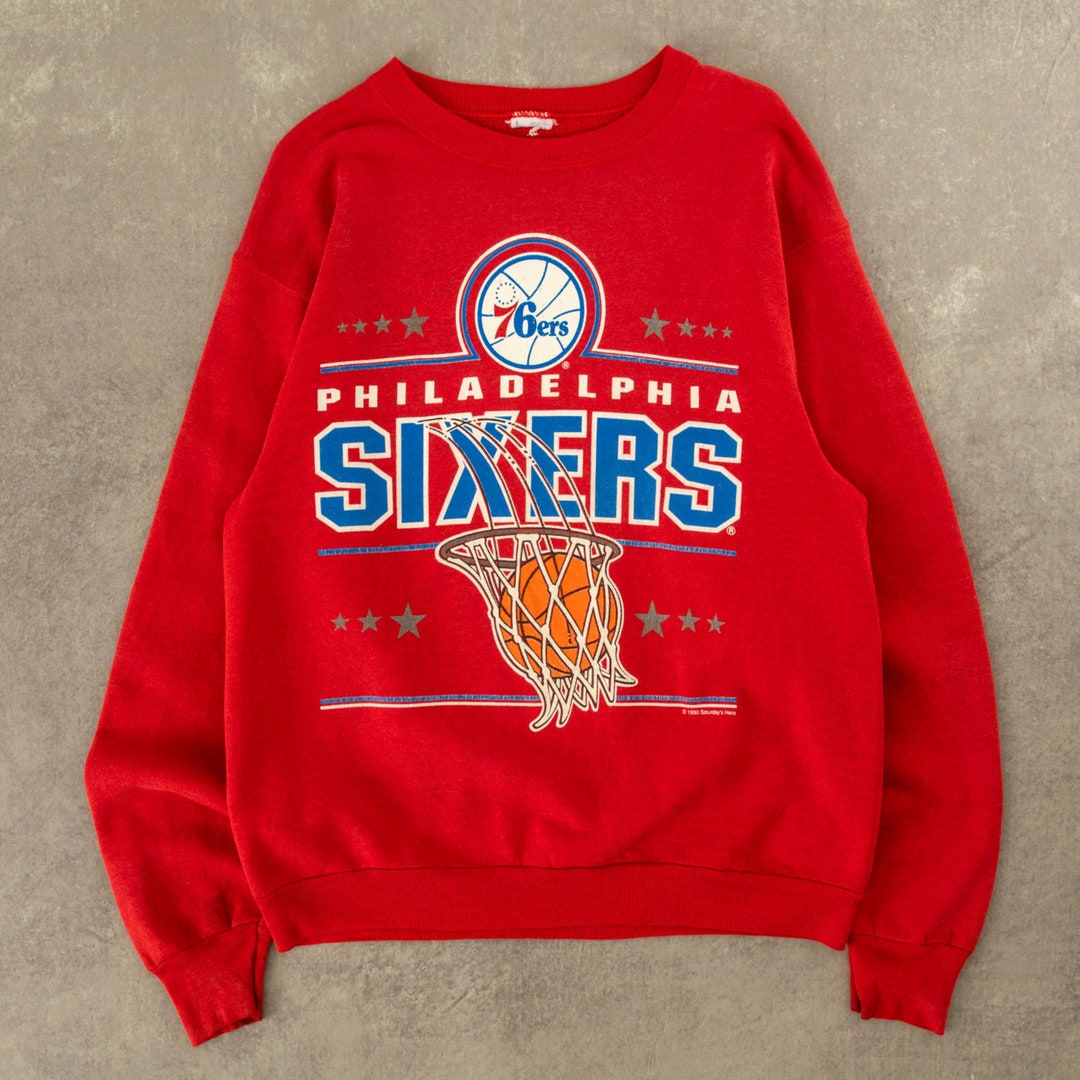 Vintage 1990 Philadelphia 76ers Sweatshirt Large Red - Etsy UK