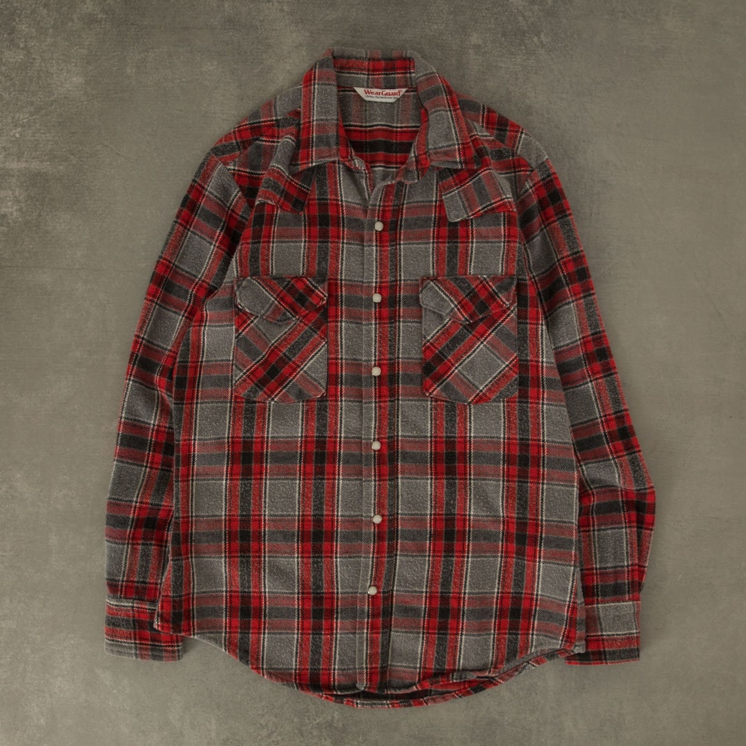 Vintage Wear Guard 80s Checked Flannel Shirt Small Red - Etsy