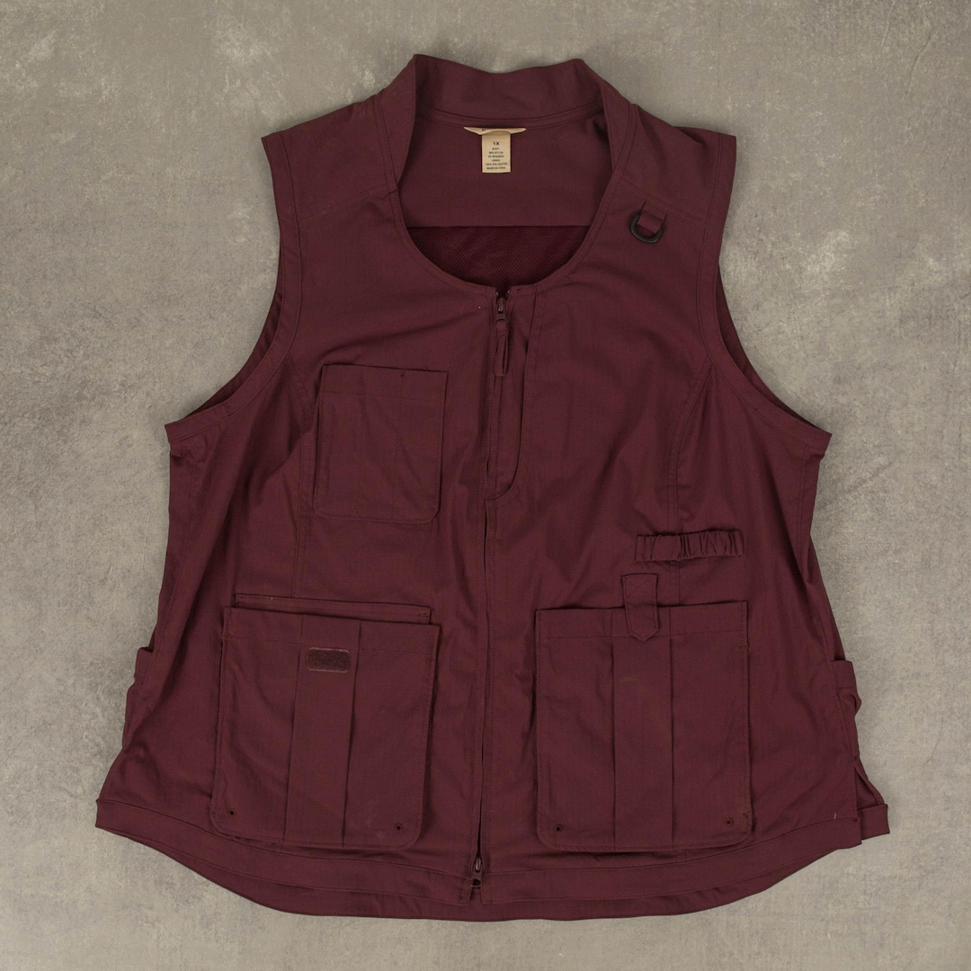 Vintage Utility Vest Gilet Jacket XL Womens Burgundy Workwear - Etsy