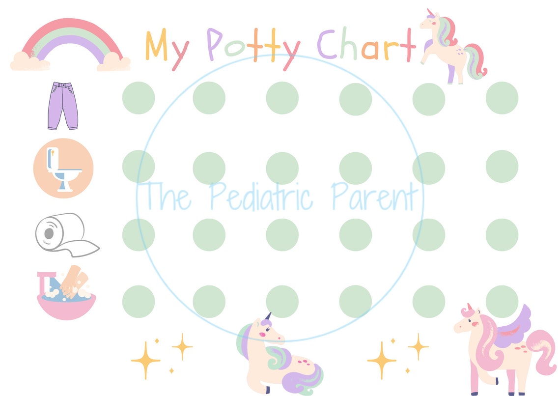 Unicorn Potty Chart Steps Potty Training Chart Potty - Etsy