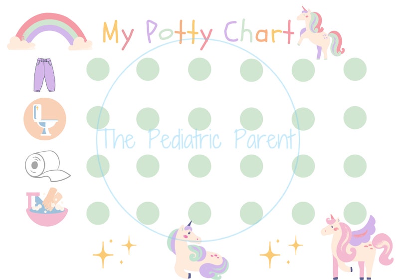 Unicorn Potty Chart Steps Potty Training Chart Potty - Etsy