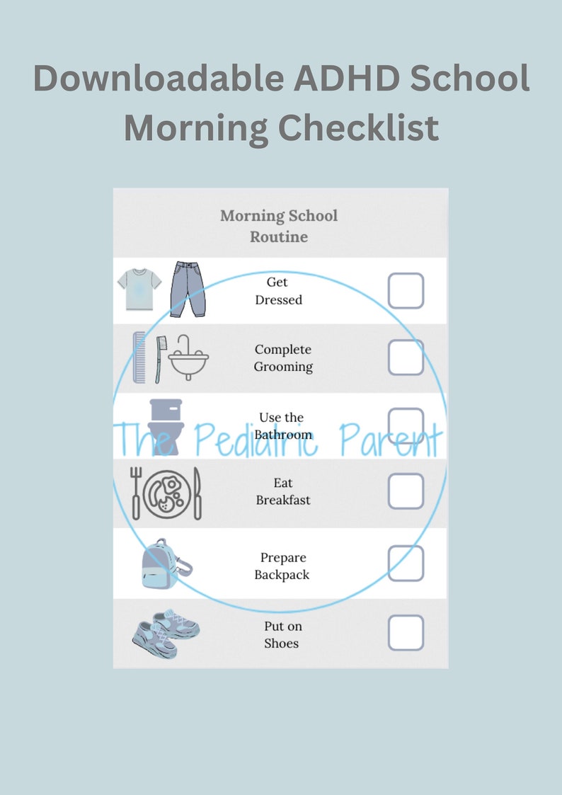 ADHD Morning Routine for Kids Planner Child Routine - Etsy