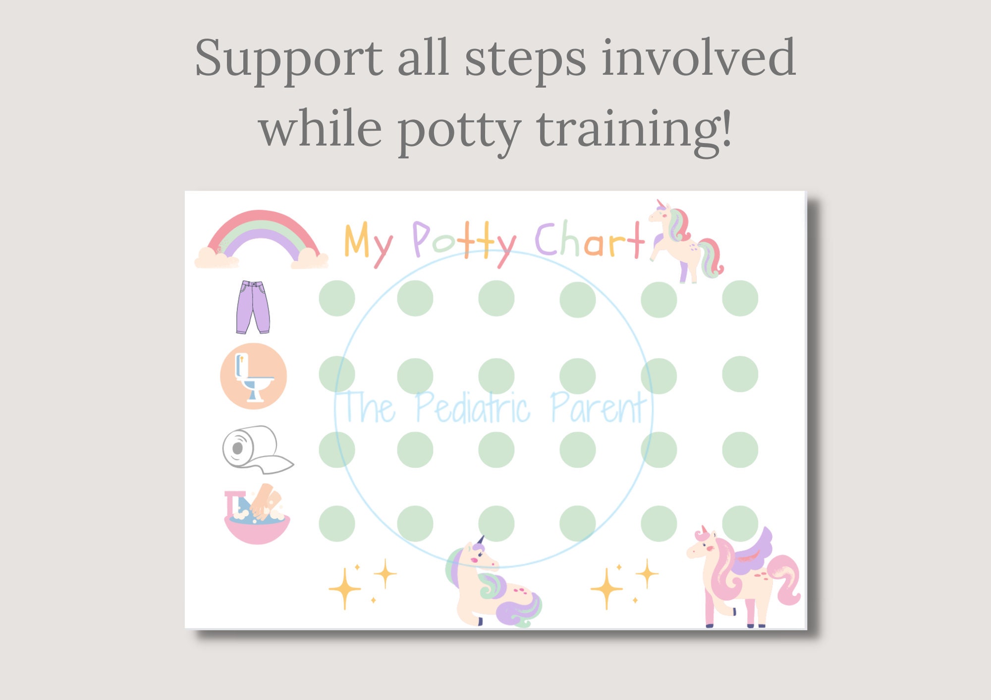 Unicorn Potty Chart Steps Potty Training Chart Potty - Etsy