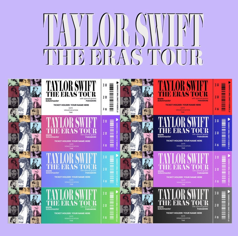 DIGITAL DOWNLOAD Taylor Swift Concert Ticket, Customizable Concert ...