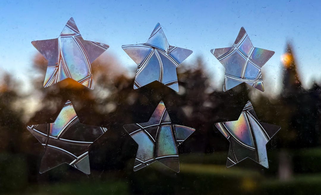 Star Window Decals, Set of 6 Star Sun Catchers, Star Sun Catcher - Etsy