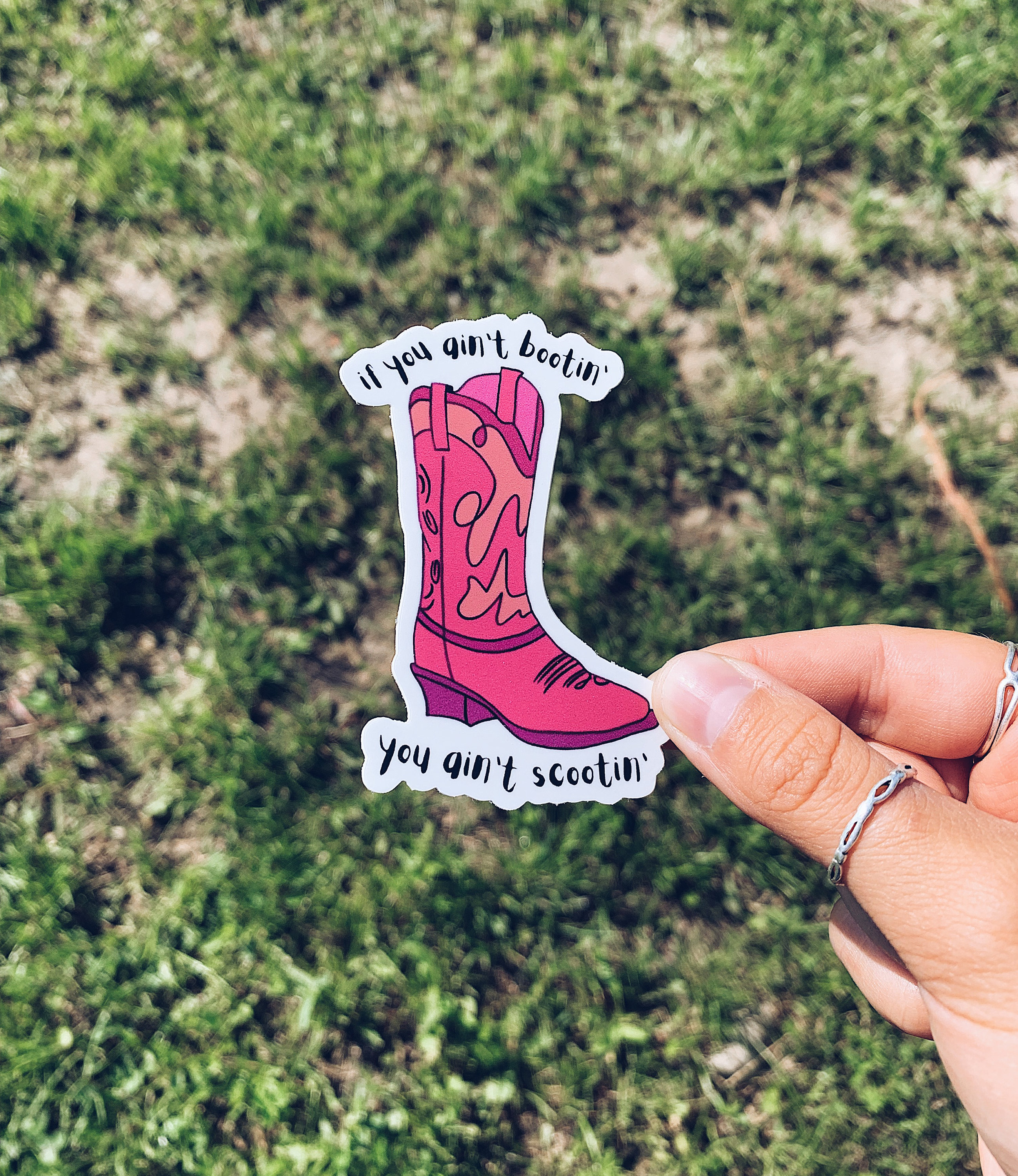 Boot Scootin Sticker Cowboy Boot Sticker Pink - Etsy