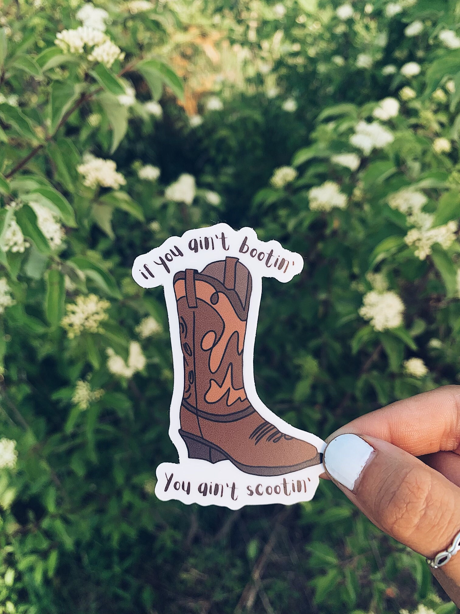 Boot Scootin' Sticker Cowboy Boot Sticker - Etsy