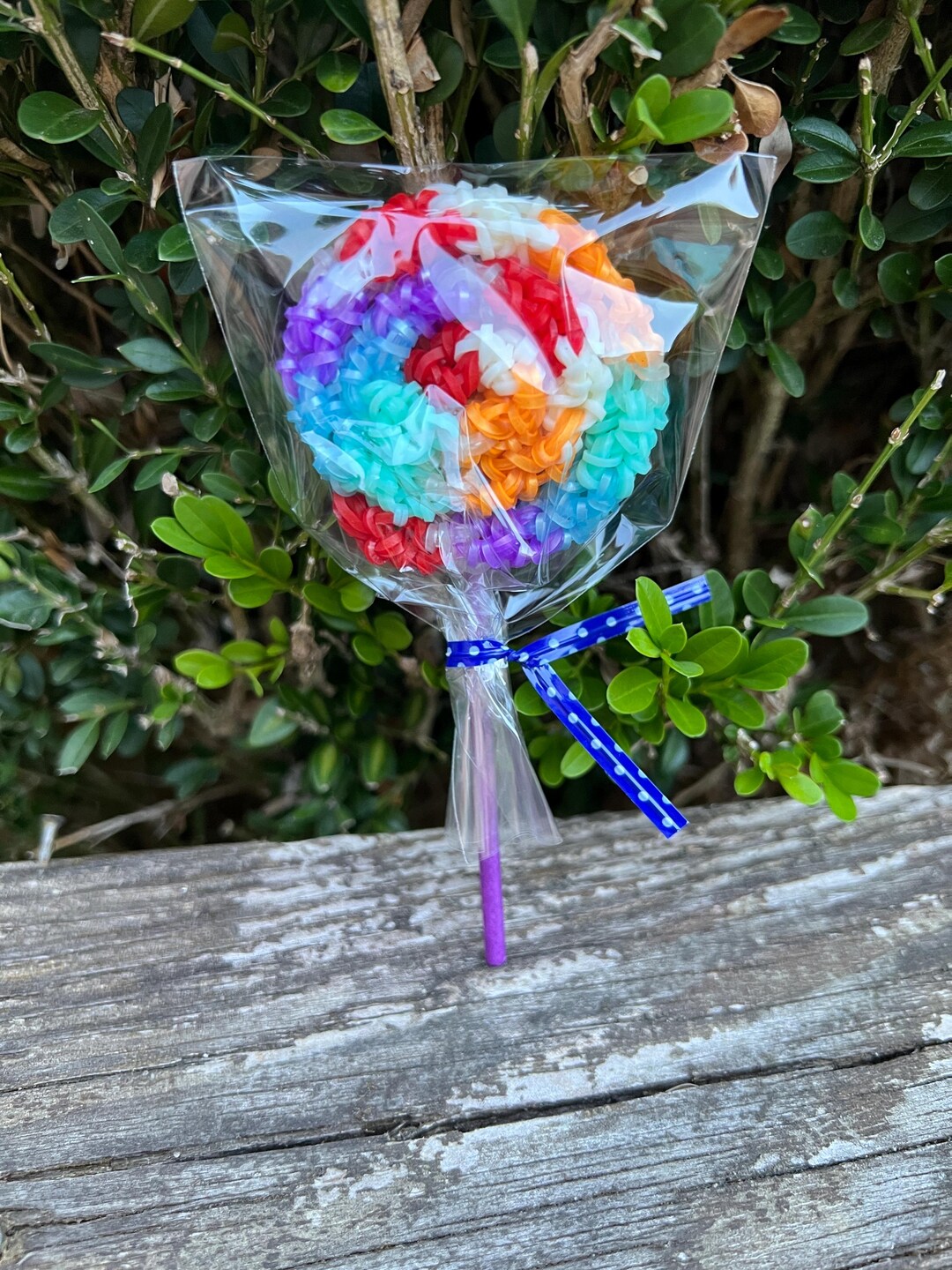 Lollipop (swirl) - Rainbow Loom, Loomigurumi - Etsy