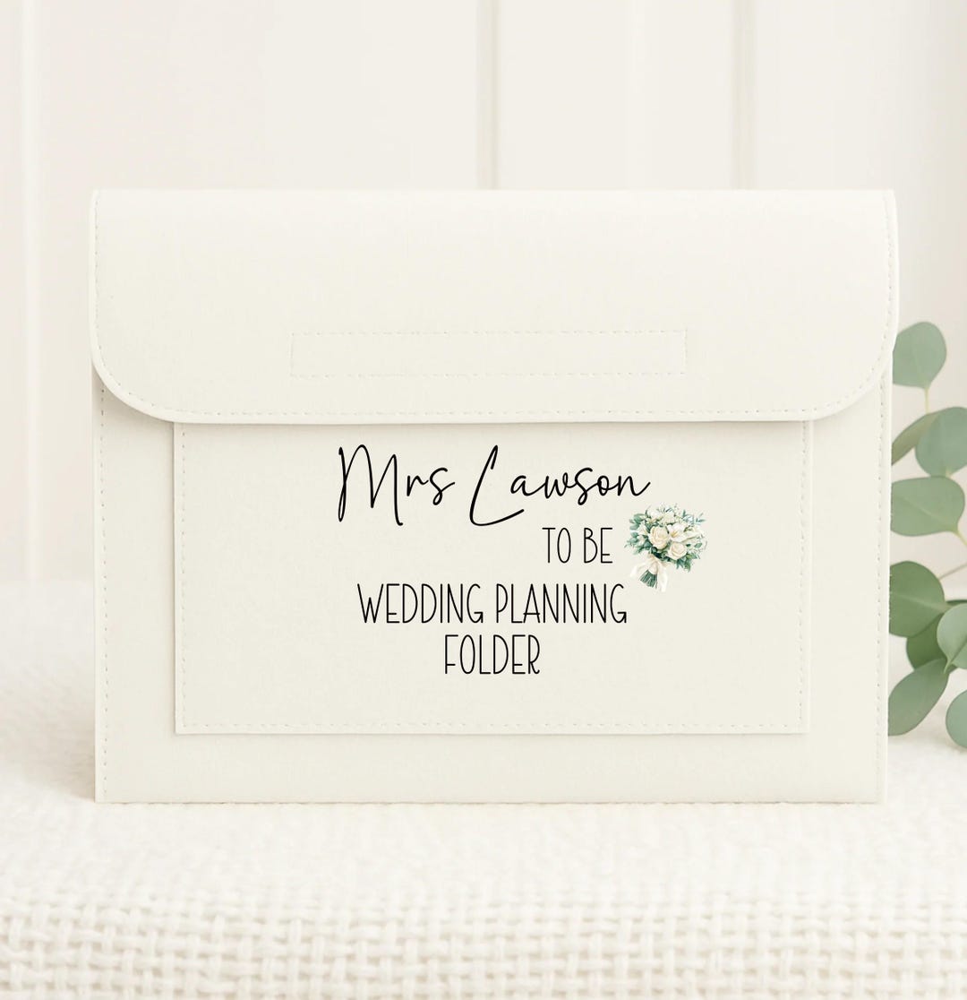 Personalised Wedding Folder, Wedding Notes, Felt Folder - Etsy