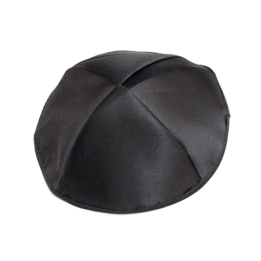 Simple Black Satin Yarmulke Kippah Cupples Jewish Kippa Hat Judaica ...