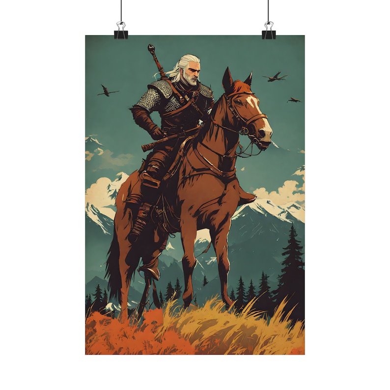 The Witcher 3 Wild Hunt Geralt of Rivia. Matte Vertical Posters - Etsy