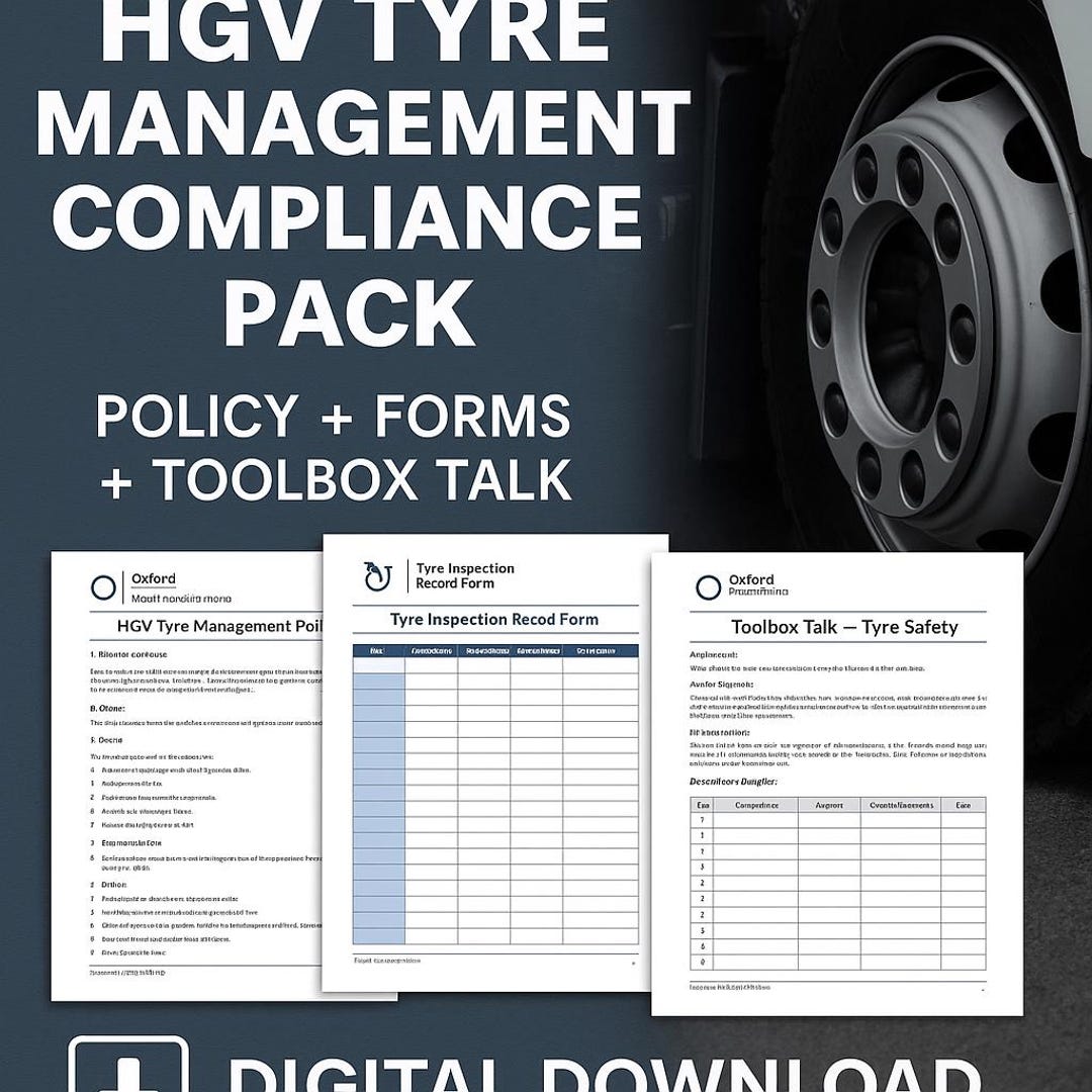 HGV Tyre Management Compliance Pack (policy + Forms + Toolbox Talk) - Etsy