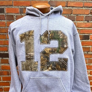 Embroidered Patchwork Camo Fabric Custom Number Sport Grey Gildan ...