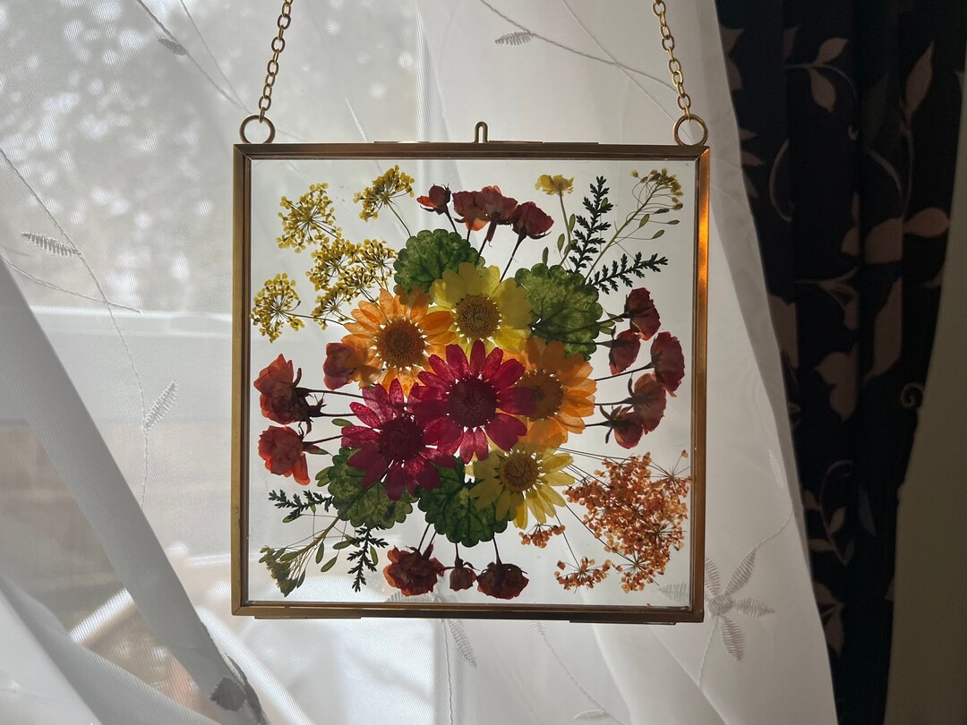 Pressed Flower Art, Pressed Flower Frame, Pressed Flowers, Botanical ...