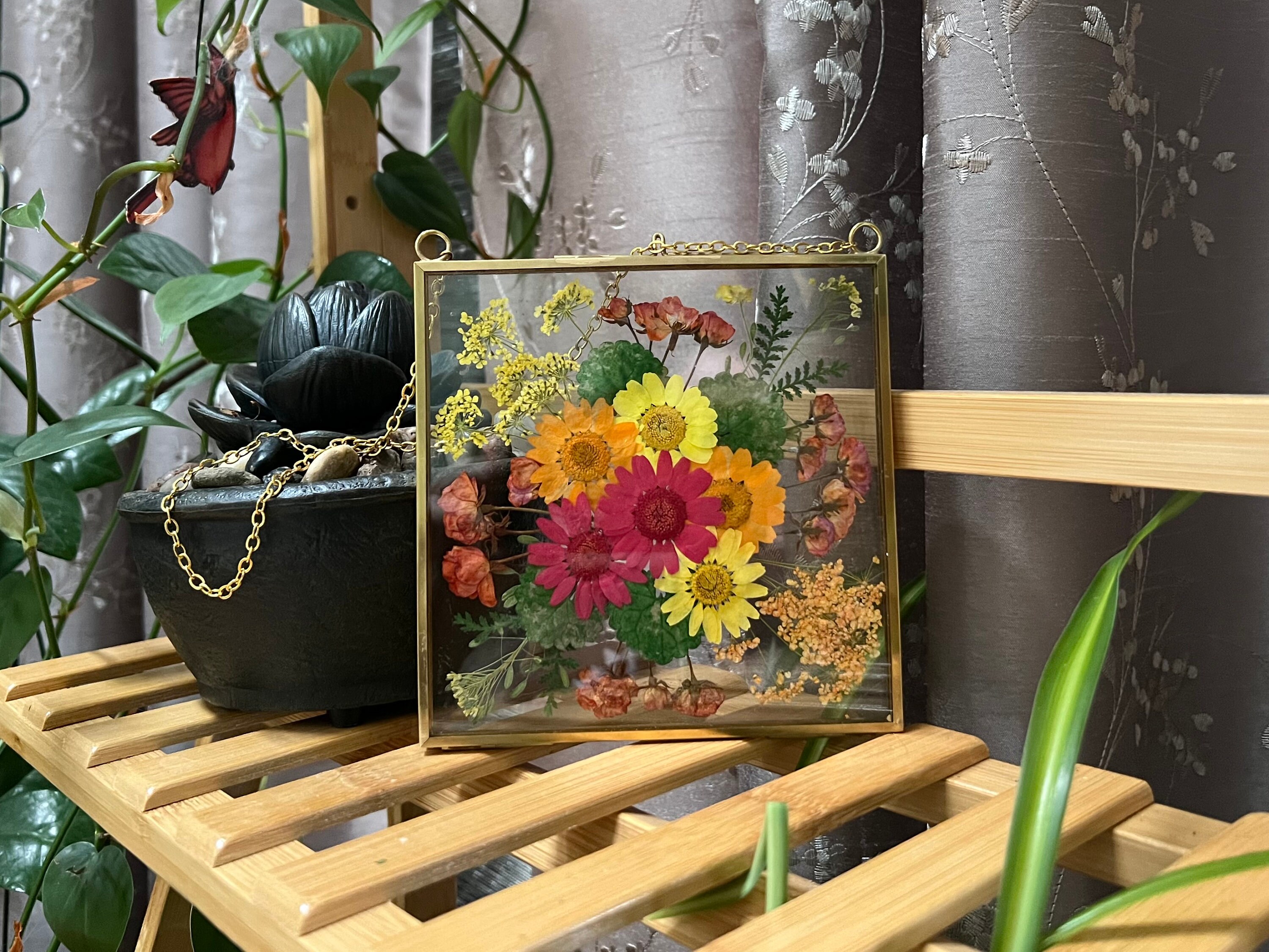 Pressed Flower Art, Pressed Flower Frame, Pressed Flowers, Botanical ...