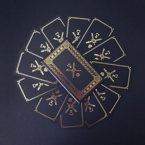 Golden Thread Tarot Deck Gold Foil Stamped Black Plastic - Etsy