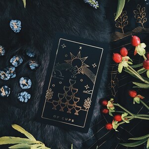 Golden Thread Tarot Deck Gold Foil Stamped Black Plastic - Etsy