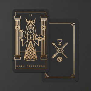 Golden Thread Tarot Deck Gold Foil Stamped Black Plastic - Etsy