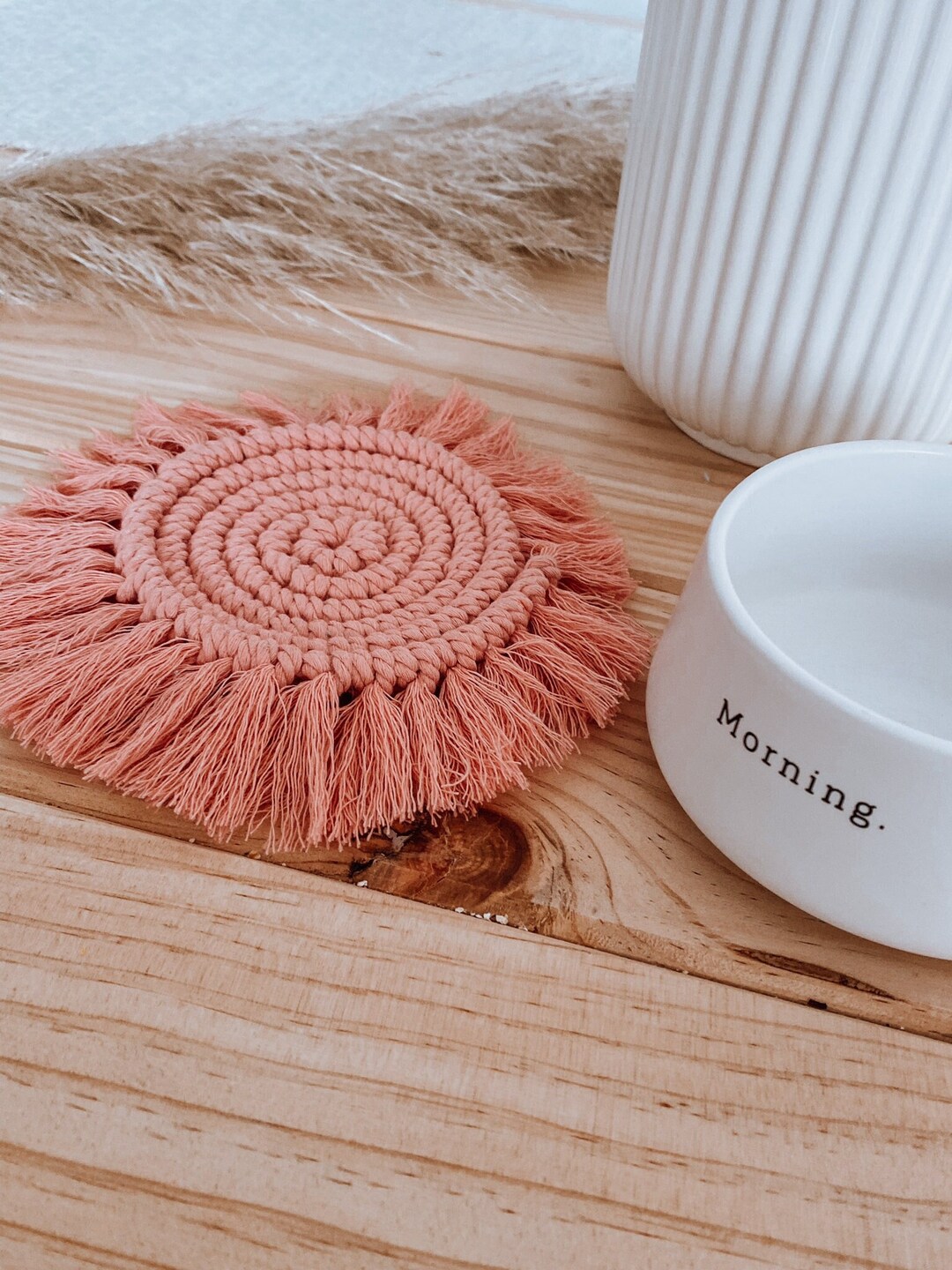 Macramé Base Macrame Coaster - Etsy